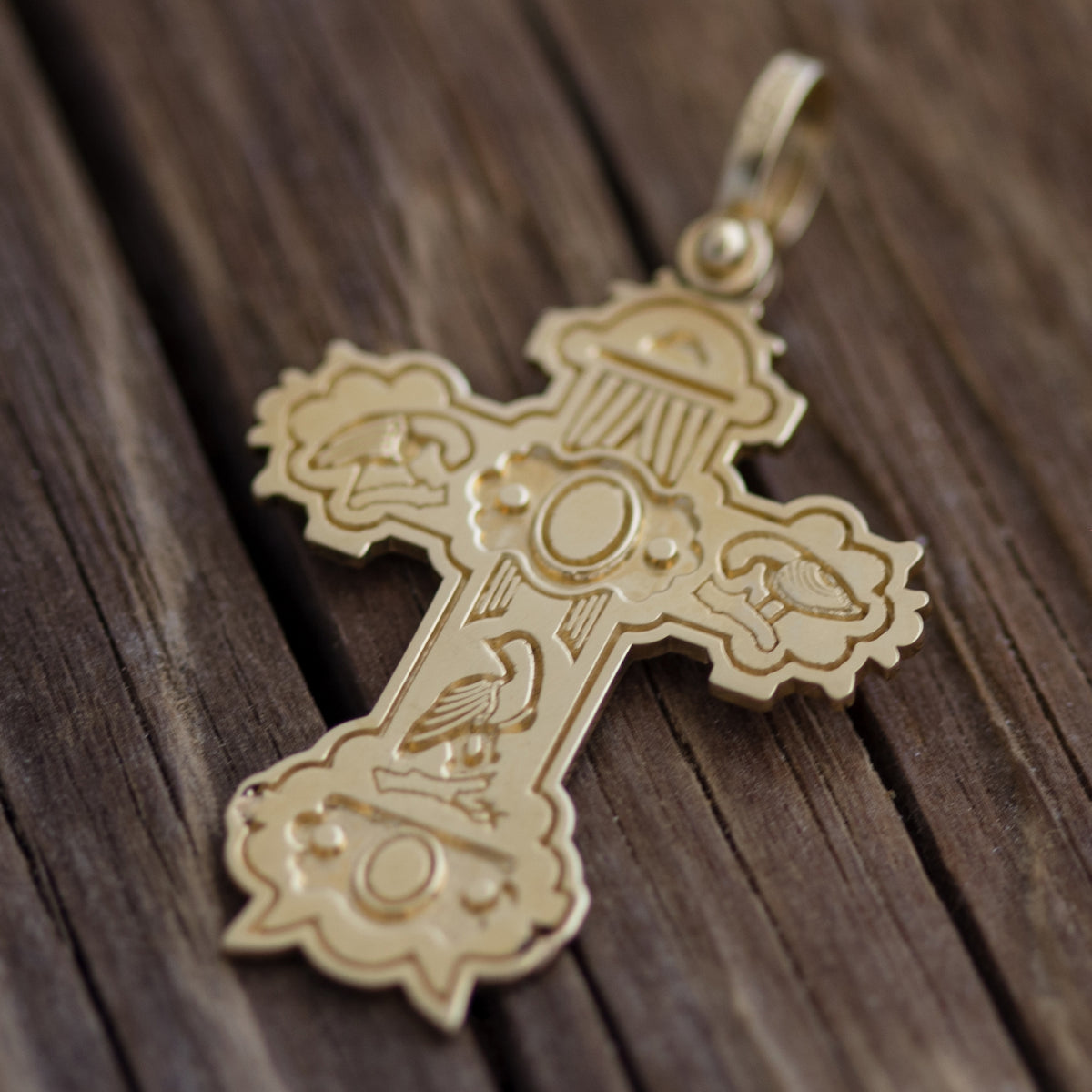 14K Gold Teardrop Cross Pendant – MFST