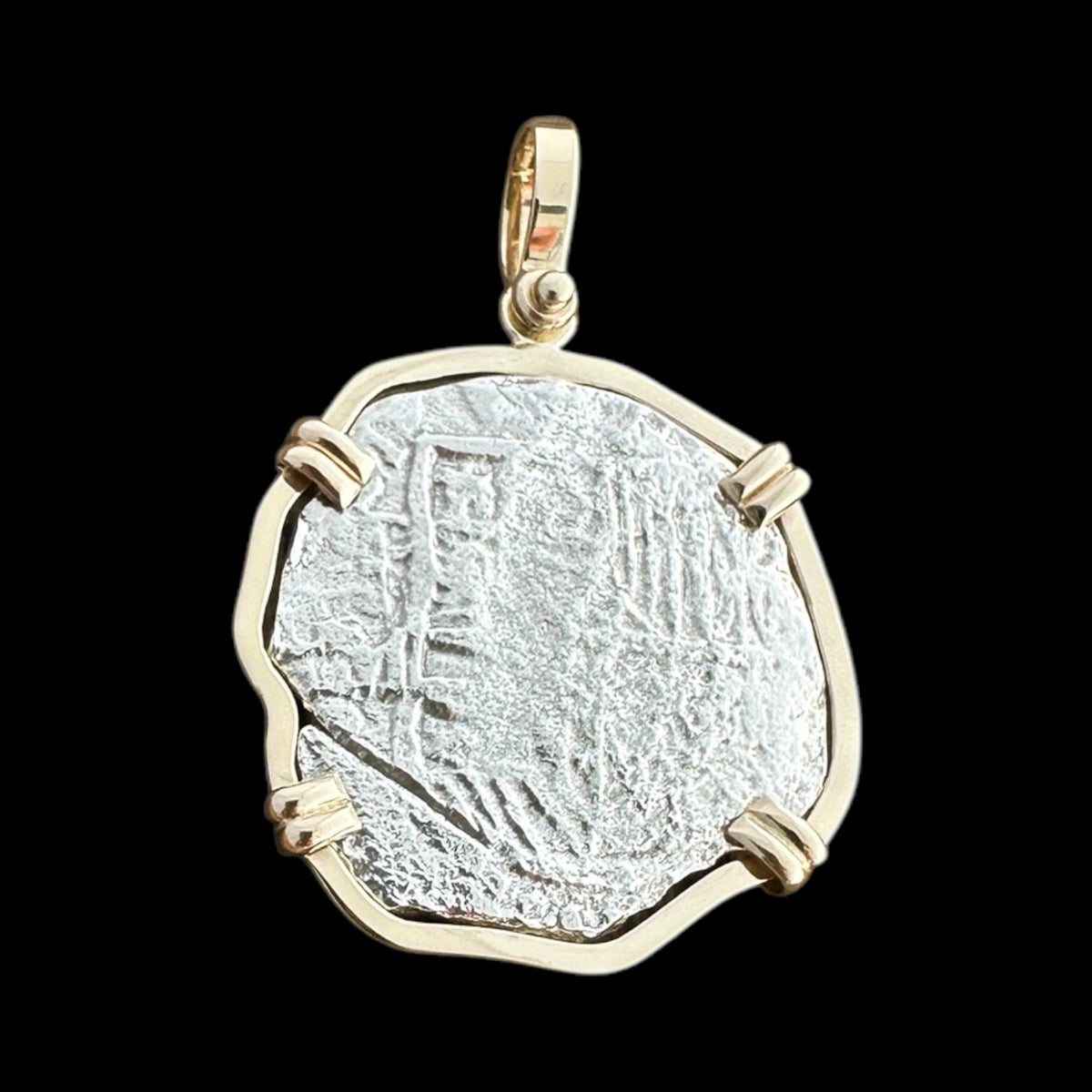 Atocha Shipwreck Coin Pendant Set in 14k Gold , Grade 3, 4 Reales #85A ...