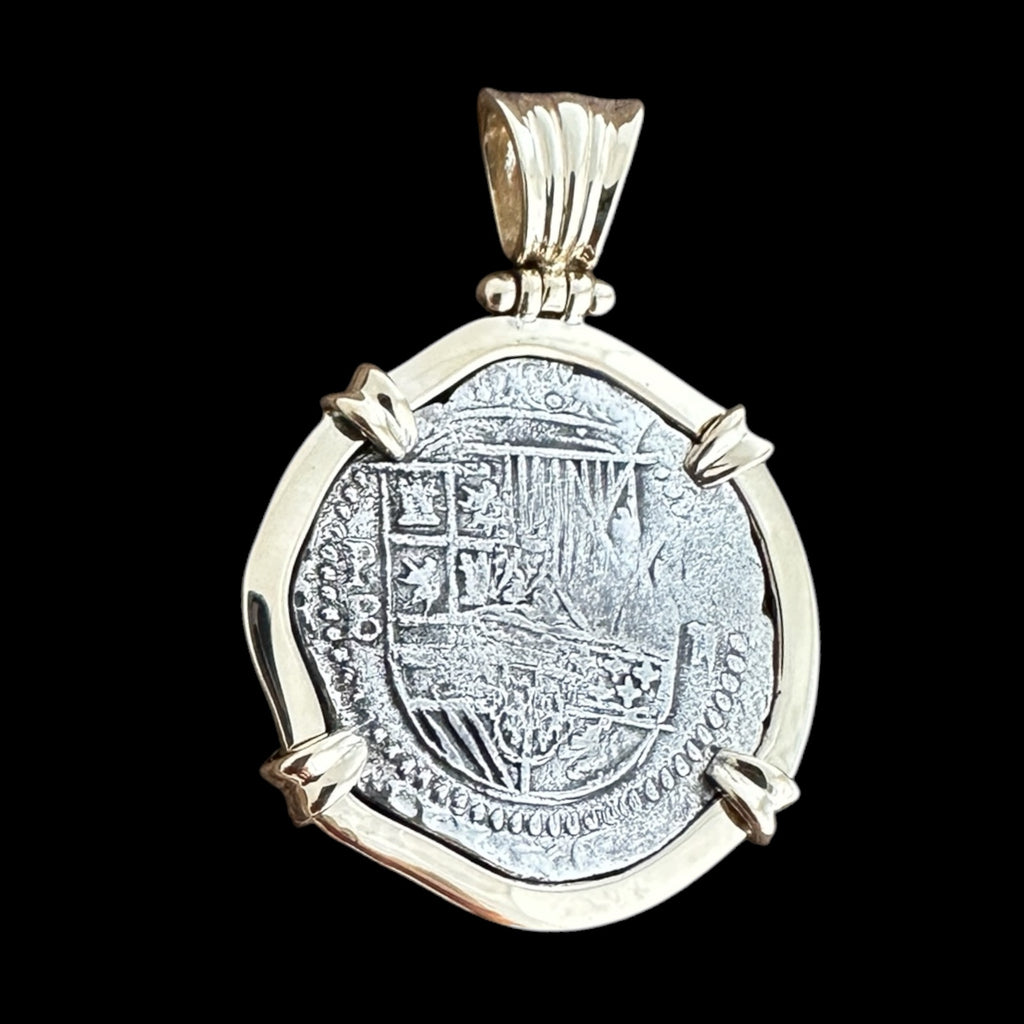 Atocha Shipwreck Coin Pendant in 14K Gold, Grade 1, 2 Reales #94A-2678 ...