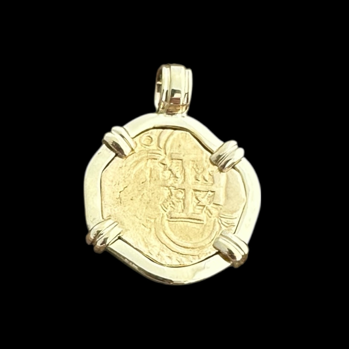 Authentic Gold Coin in 14k Pendant , 2 Escudos #PC22-31870 – MFST