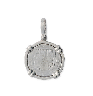 Atocha 1 Reale Silver Coin Pendant Shield Side | Taffi Fisher ...