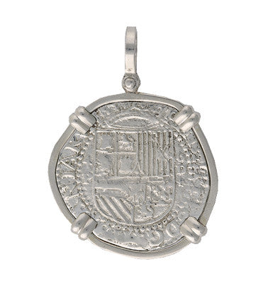 Atocha 4 Reales Silver Coin Pendant Shield Side | Taffi Fisher ...